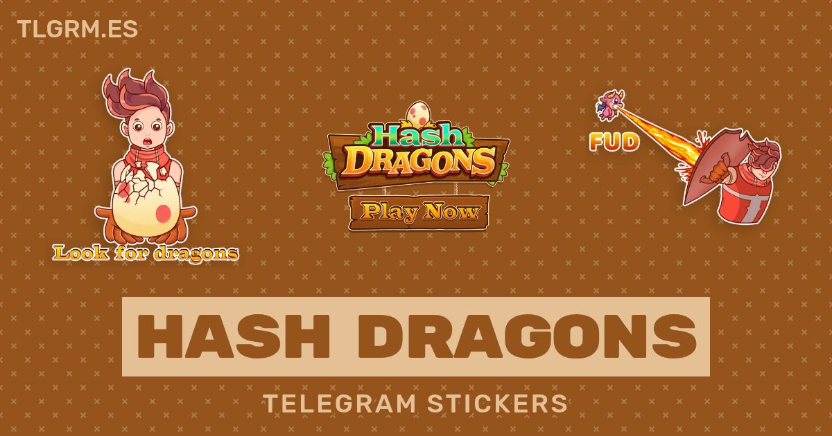 Pack de stickers para Telegram «Hash Dragons»