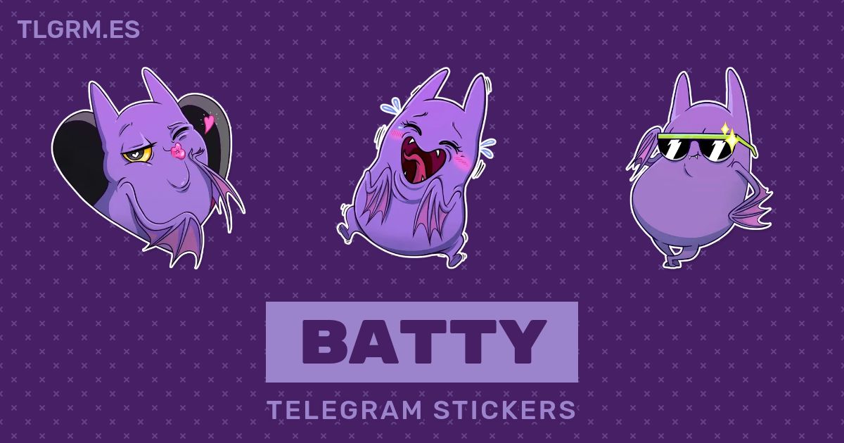 Pack de stickers para Telegram «Batty»