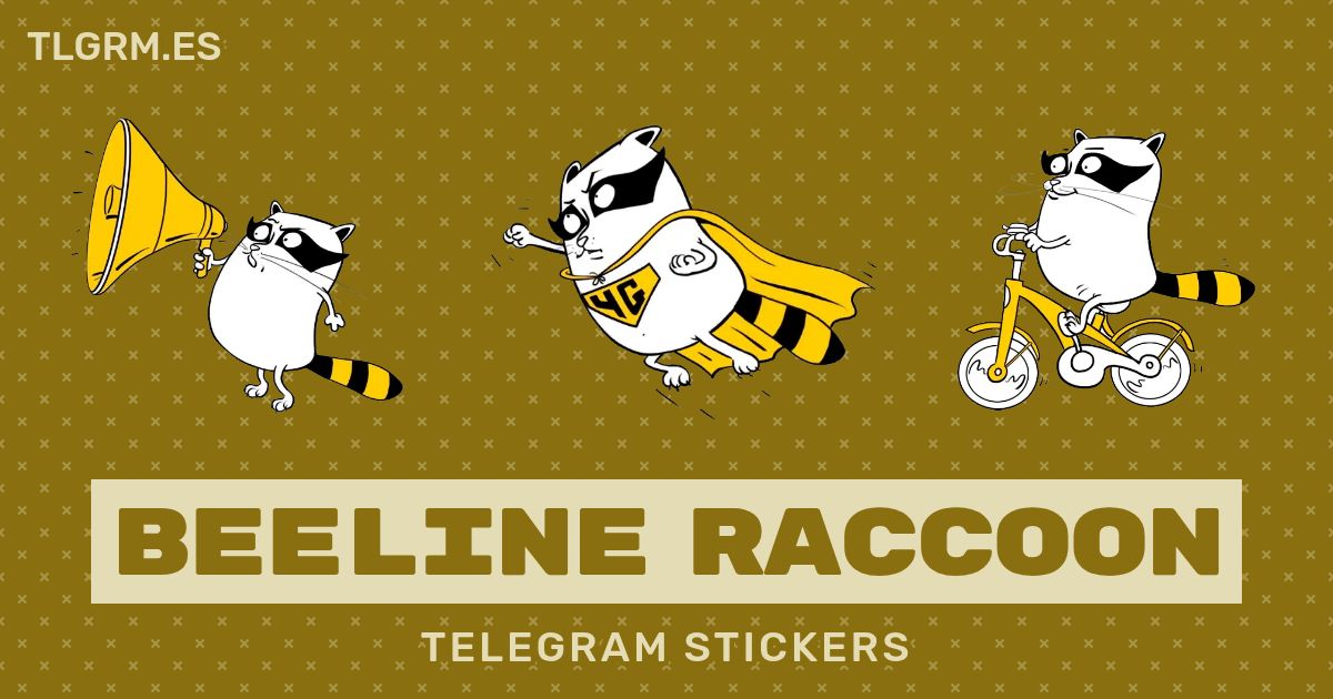 Pack de stickers para Telegram «Beeline Raccoon»