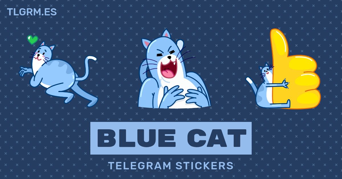 Pack de stickers animados para Telegram «Blue Cat»