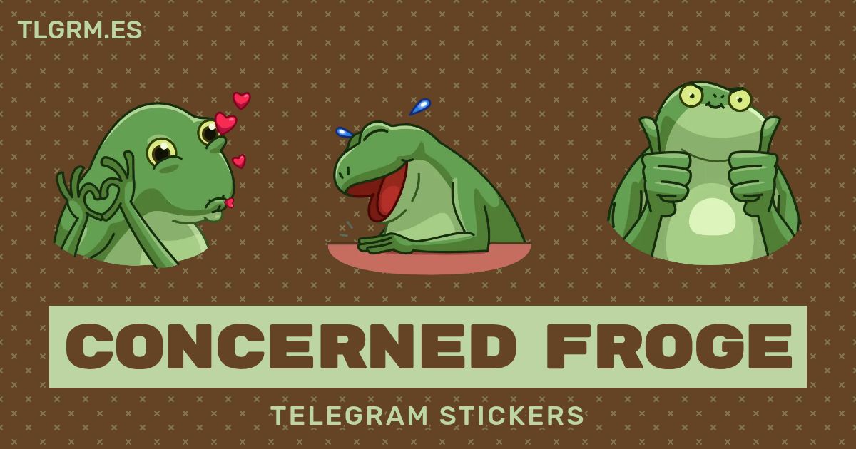 Pack de stickers animados para Telegram «Concerned Froge»