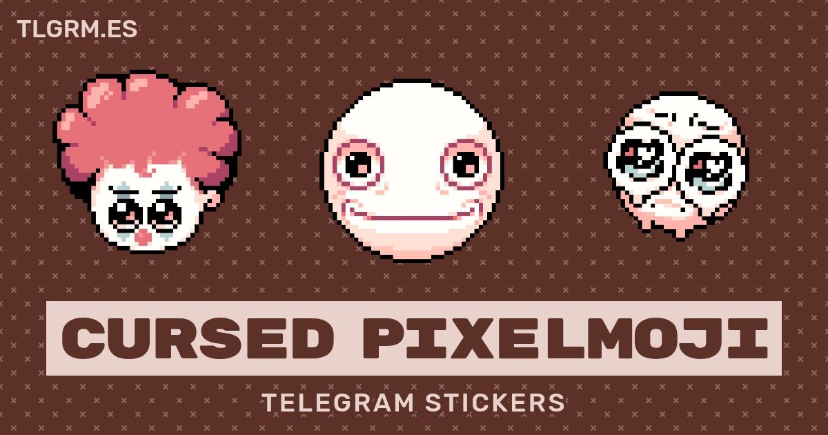 Pack de stickers para Telegram «Cursed Pixelmoji»
