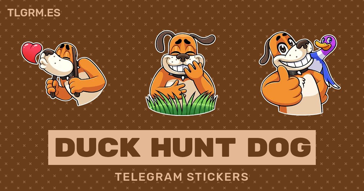 Pack de stickers para Telegram «Duck Hunt Dog»