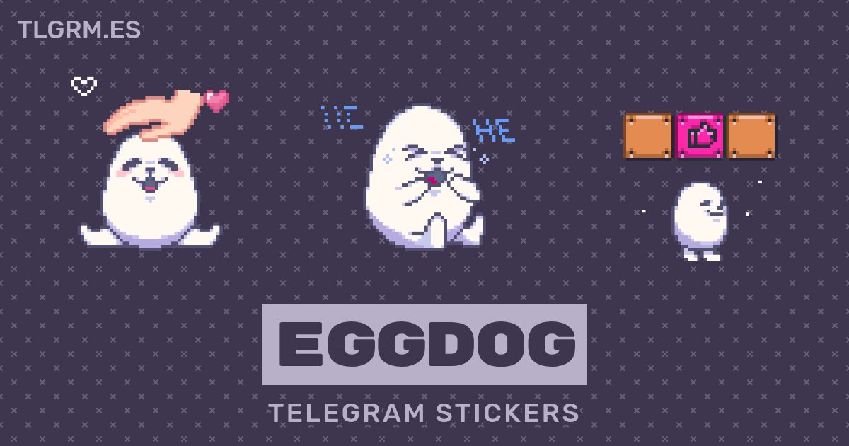 Pack de stickers animados para Telegram «Eggdog»