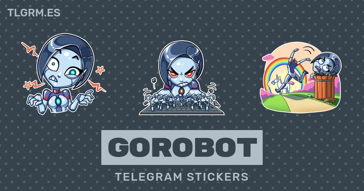 Pack de stickers para Telegram «GoRobot»