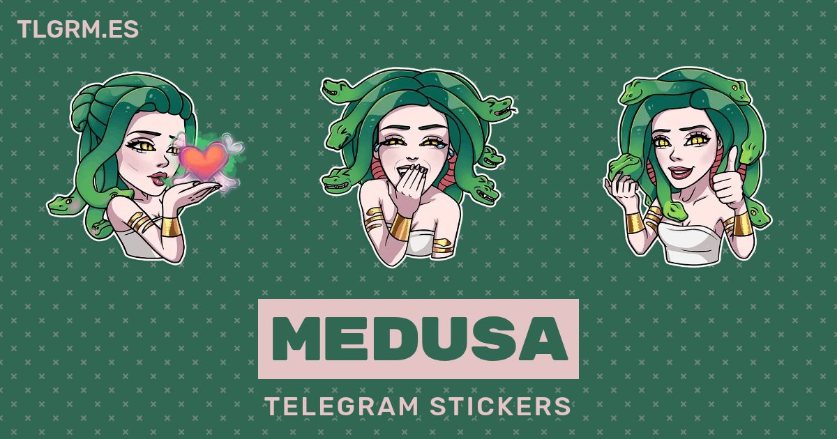 Pack de stickers para Telegram «Medusa»
