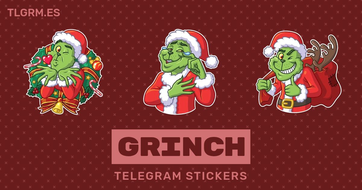 Pack de stickers para Telegram «Grinch»