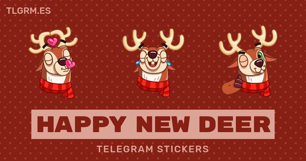 Pack de stickers animados para Telegram «Happy New Deer»