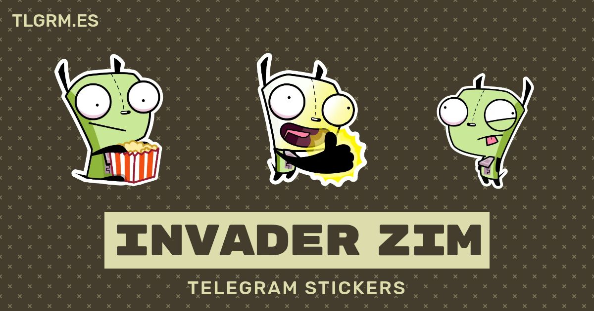 Pack de stickers animados para Telegram «Invader Zim»