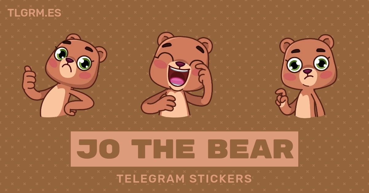 Pack de stickers animados para Telegram «Jo The Bear»