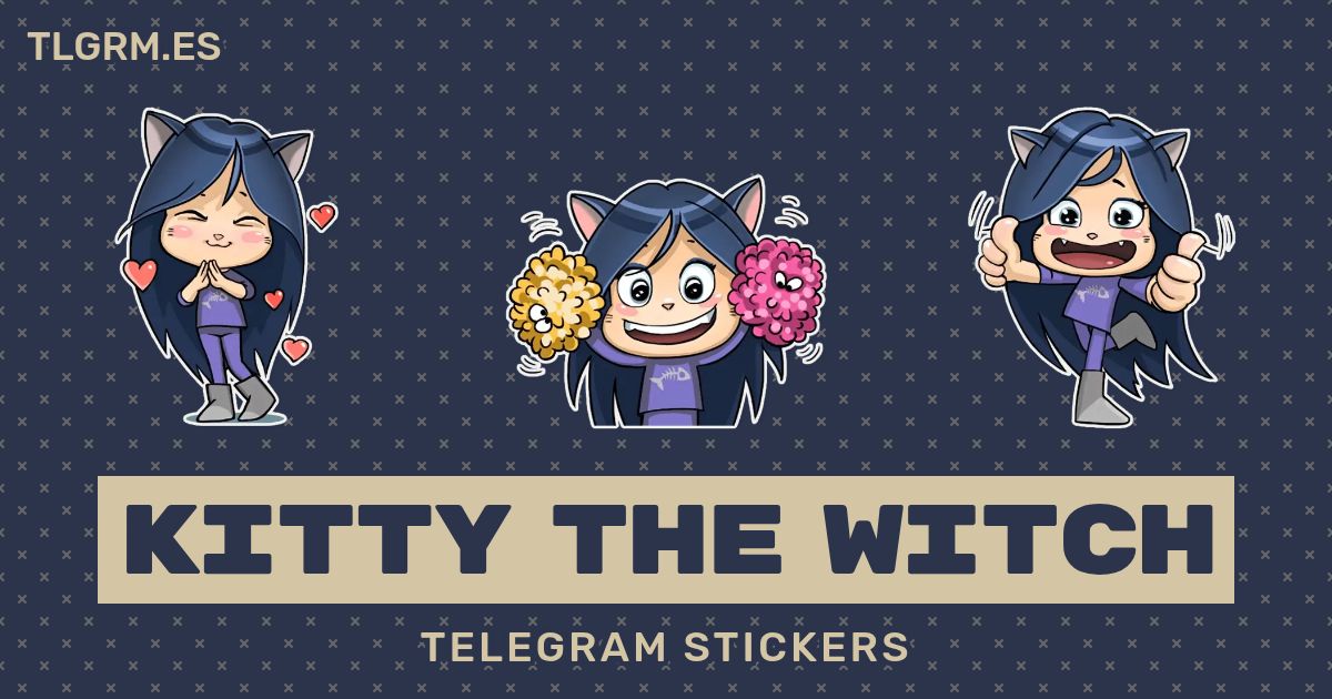 Pack de stickers para Telegram «Kitty The Witch»