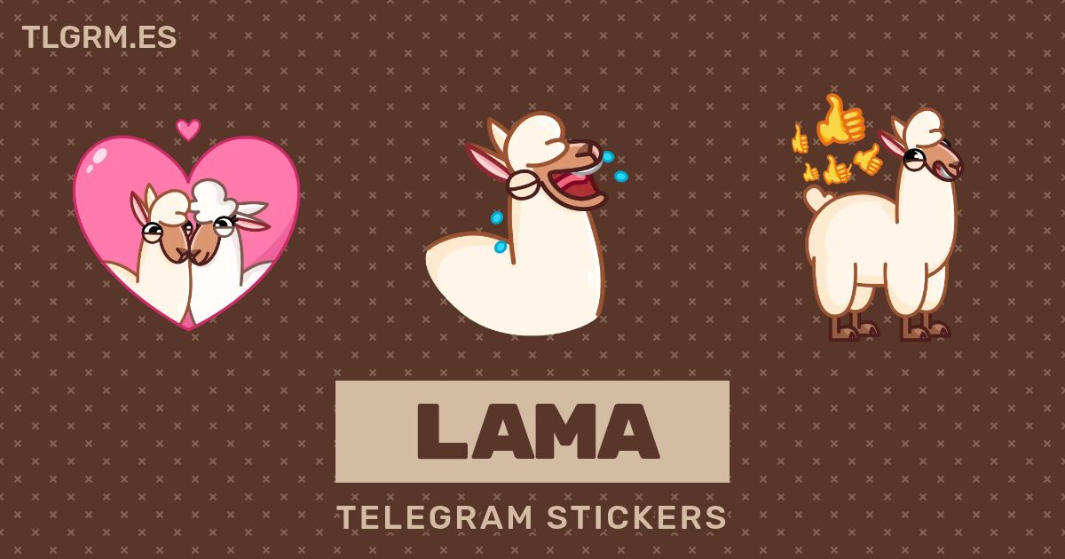 Pack de stickers animados para Telegram «Lama»