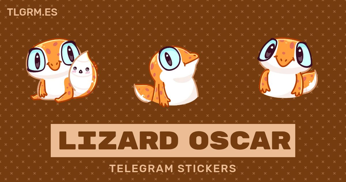 Pack de stickers animados para Telegram «Lizard Oscar»