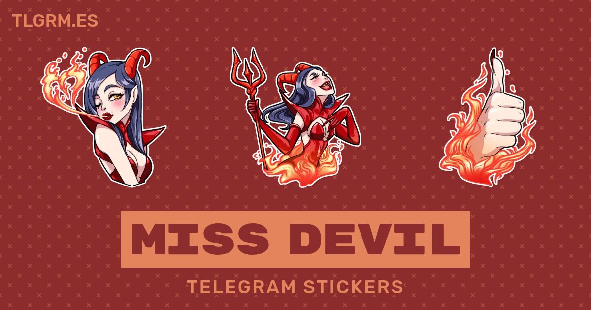 Pack de stickers para Telegram «Miss Devil»