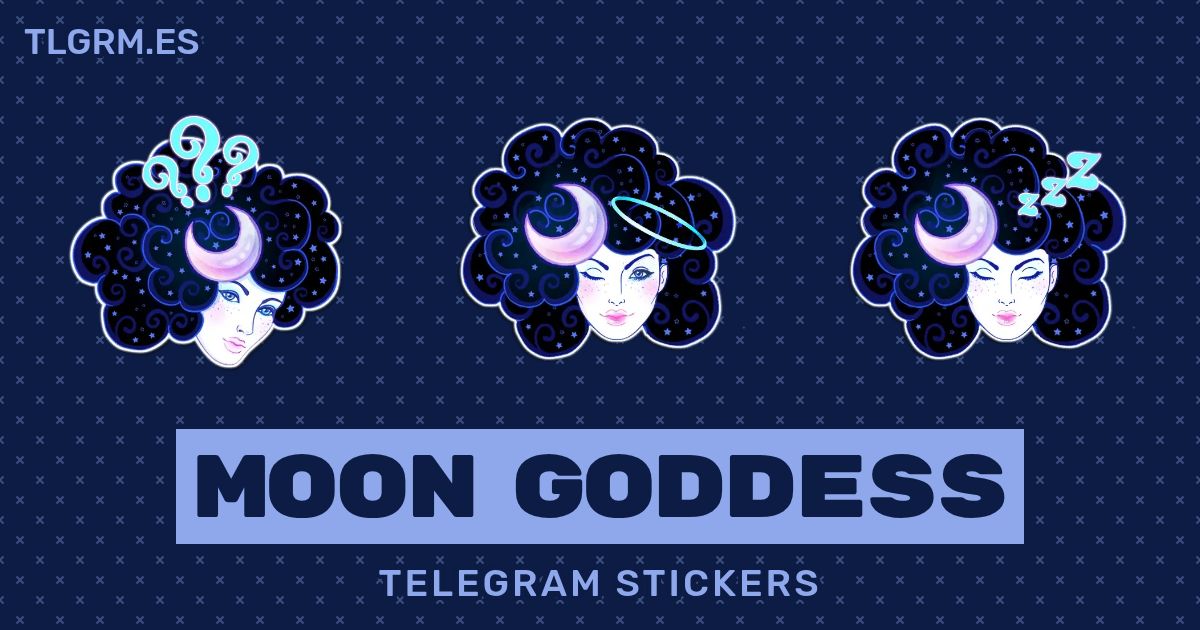 Pack de stickers para Telegram «Moon Goddess»