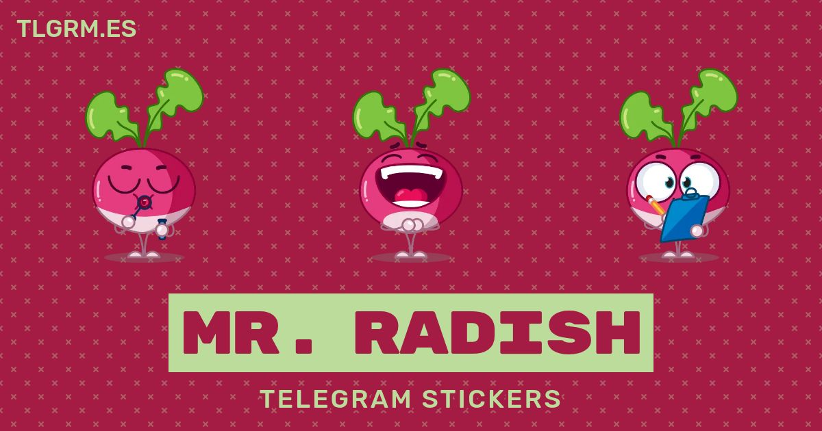 Pack de stickers animados para Telegram «Mr. Radish»