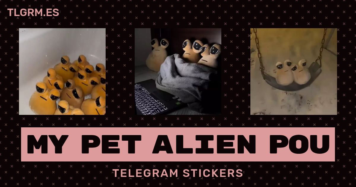 Pack de stickers animados para Telegram «My Pet Alien Pou»