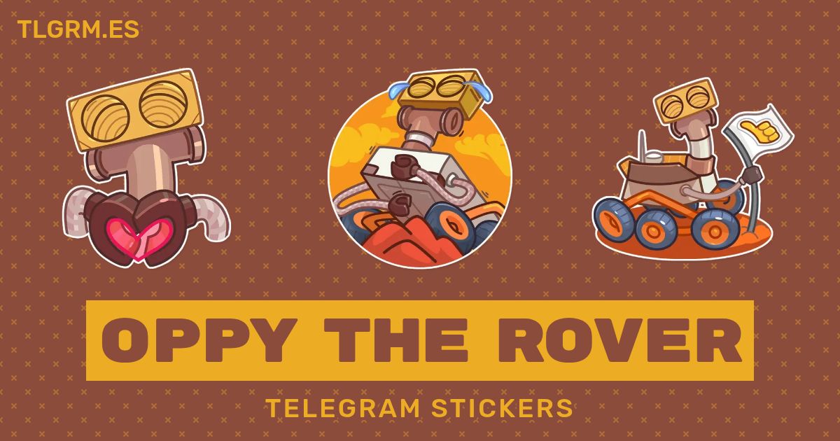 Pack de stickers para Telegram «Oppy The Rover»