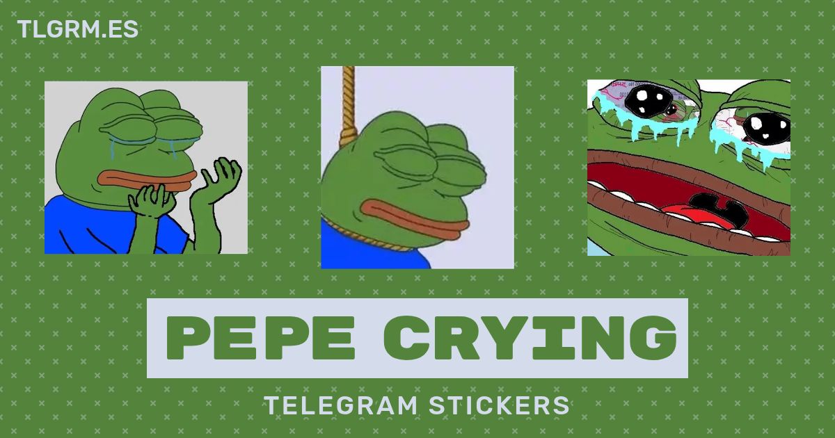Pack de stickers para Telegram «Pepe Crying»