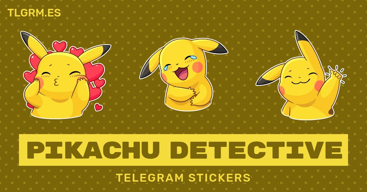 Pack de stickers para Telegram «Pikachu Detective»
