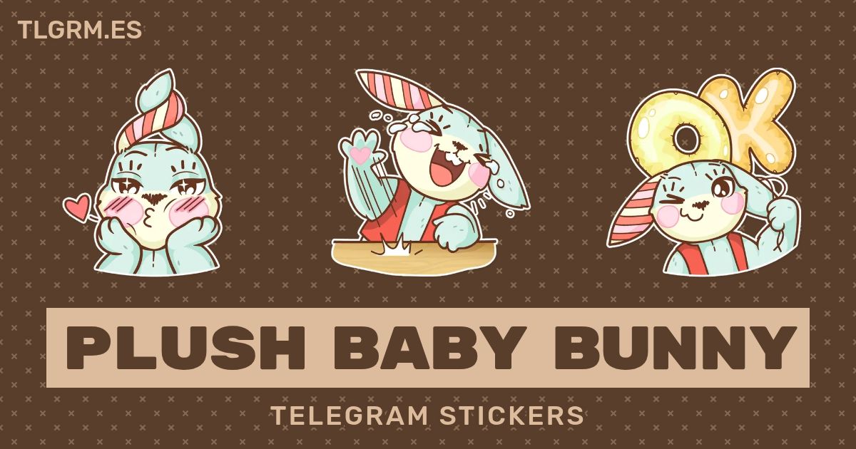 Pack de stickers para Telegram «Plush Baby Bunny»