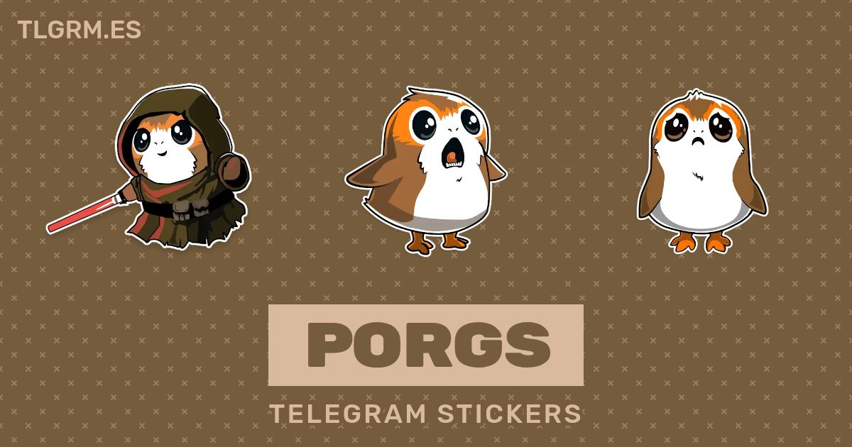 Pack de stickers para Telegram «Porgs»