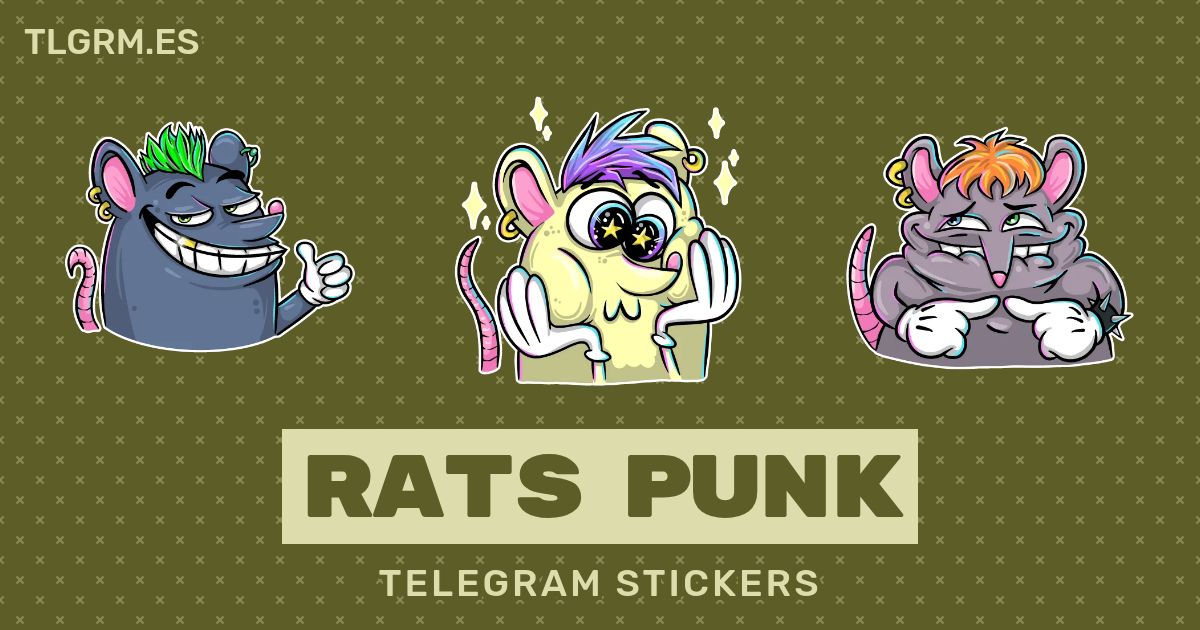 Pack de stickers para Telegram «RATS PUNK»