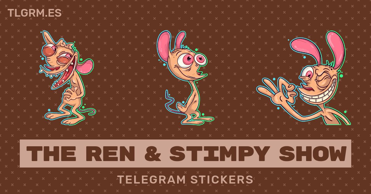 Pack de stickers para Telegram «The Ren & Stimpy Show»