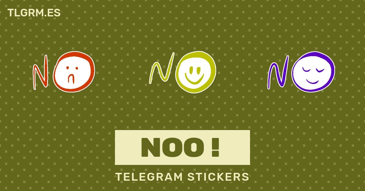 Pack de stickers para Telegram «Noo!»