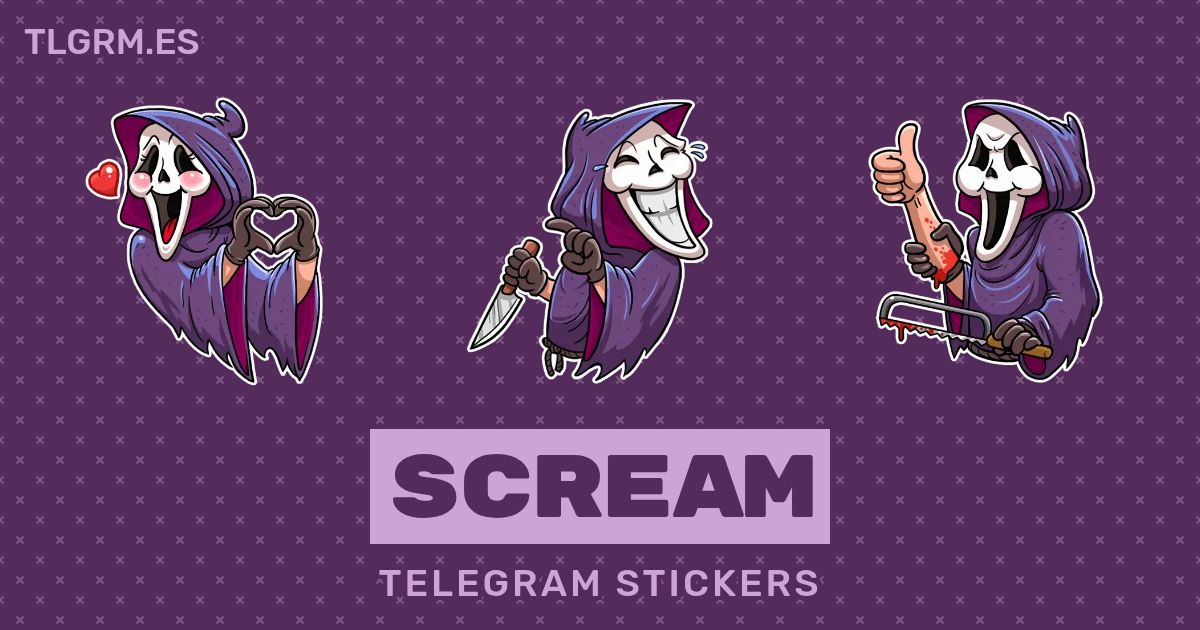 Pack de stickers para Telegram «Scream»