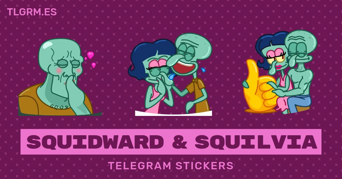 Pack de stickers animados para Telegram «Squidward & Squilvia»