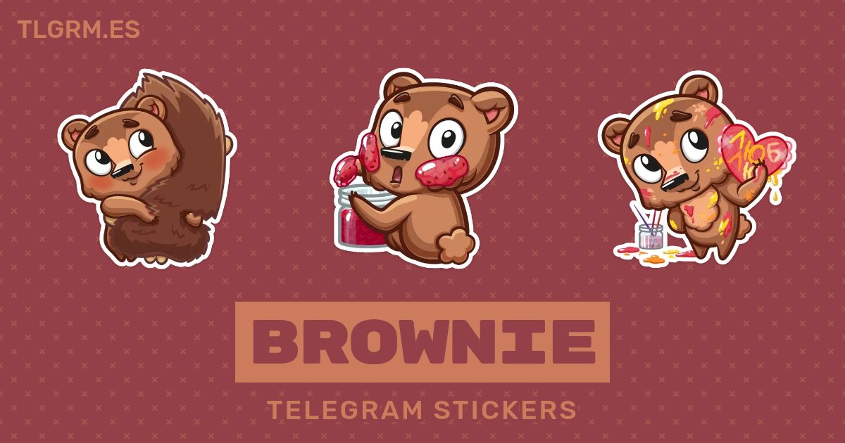 Pack de stickers para Telegram «Brownie»