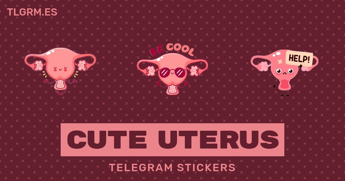 Pack de stickers para Telegram «Cute Uterus»