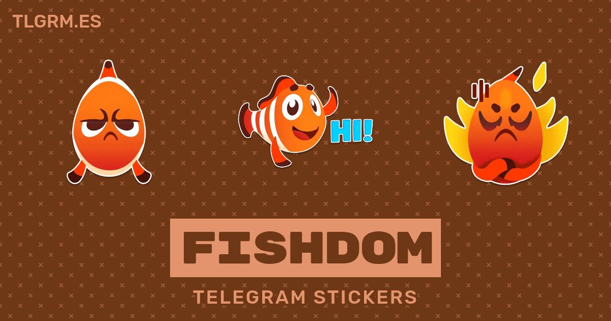 Pack de stickers para Telegram «Fishdom»