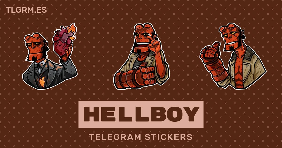 Pack de stickers para Telegram «Hellboy»